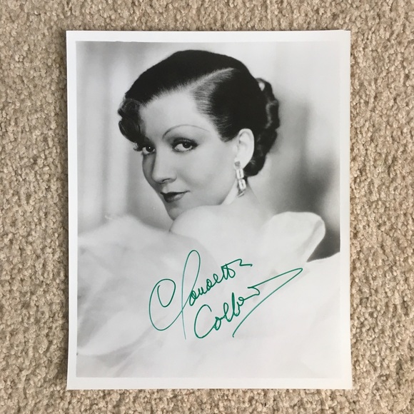 Other | Claudette Colbert Signed Autographed Black White Photo 8x1 ...